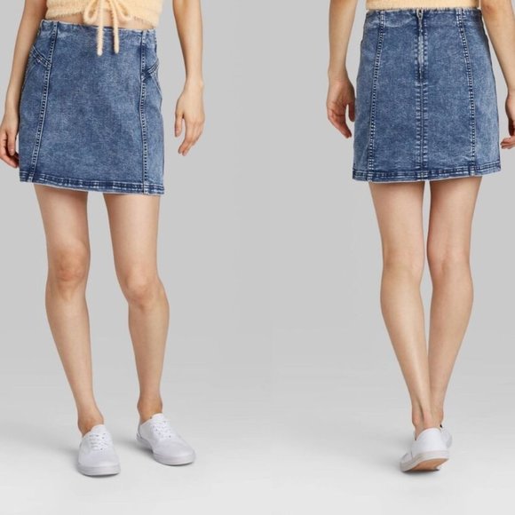 Wild Fable Skirts Wild Fable Womens Aline Stretch Seamed Denim Mini